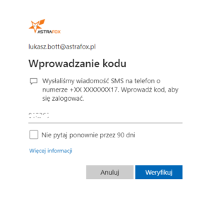 Logowanie się do systemu AMODIT kontami m.in. Microsoft, Facebook ...