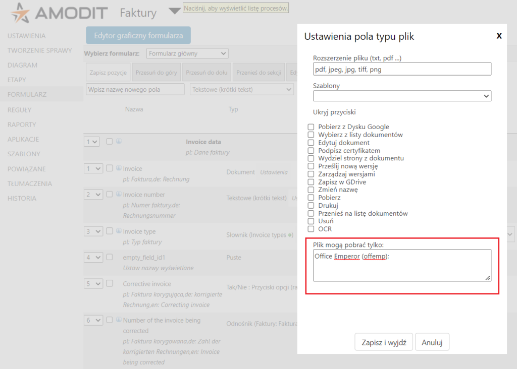 Uprawnienia w systemie AMODIT – Wiki Amodit