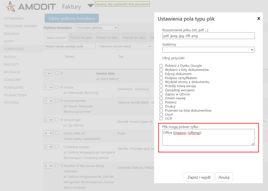 Uprawnienia w systemie AMODIT – Wiki Amodit