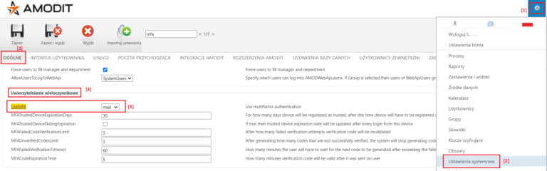 Logowanie z wykorzystaniem Multi Factor Authentication – Wiki Amodit